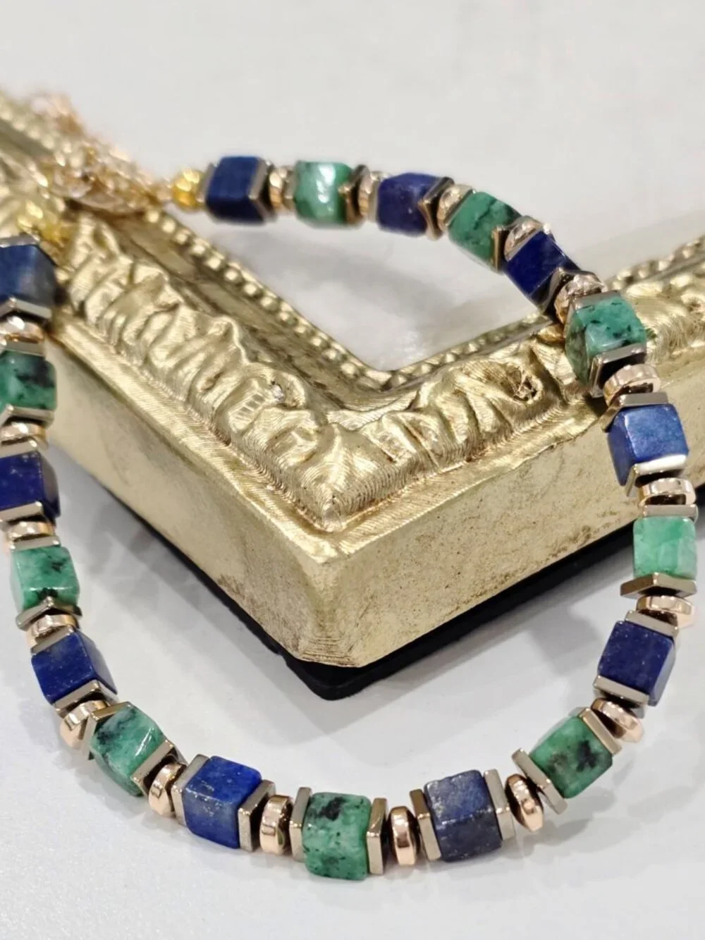 Hand Crafted | Jewelry | Handmade Turquoise Lapis Lazuli Cube Bracelet ...